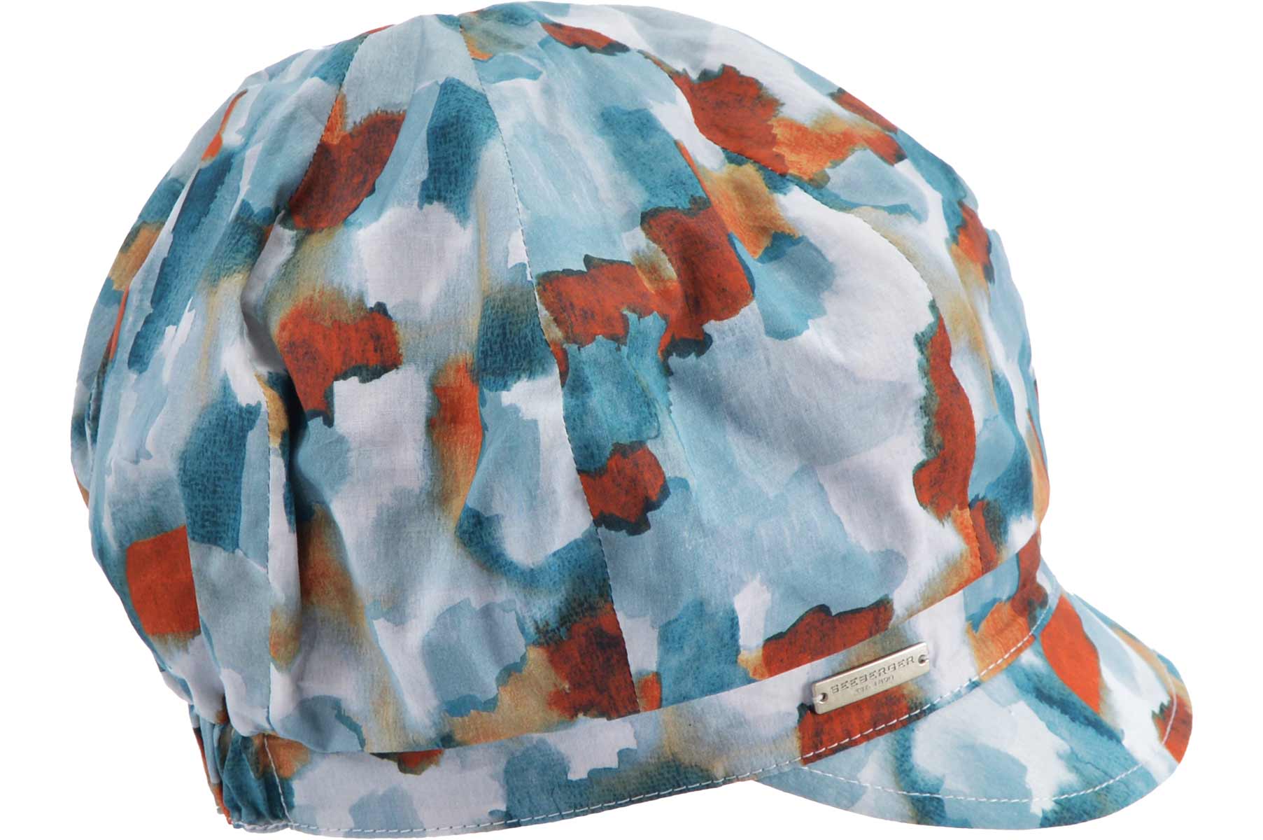 SEEBERGER women cut and sewn cap »fabric balloon cap with watercolor ...