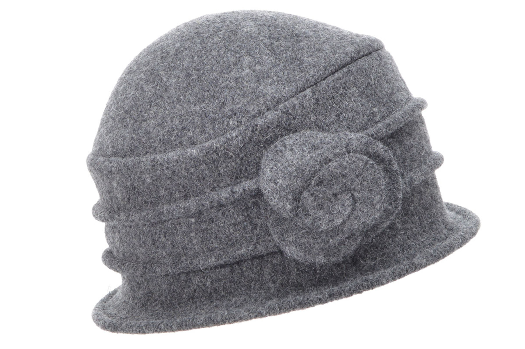 SEEBERGER women boiled wool hat »boiled wool cloche with small flower ...