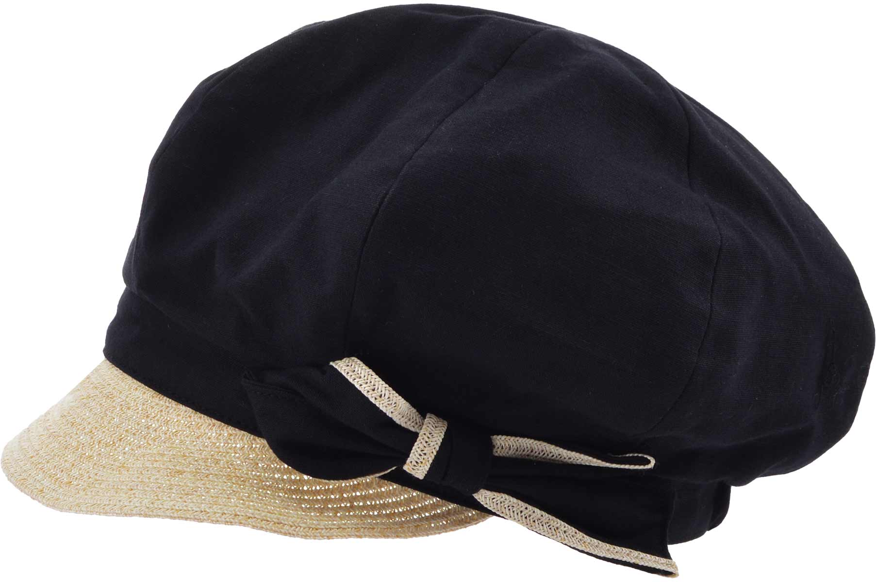 SEEBERGER women cut and sewn cap »fabrick balloon cap with paper braid ...